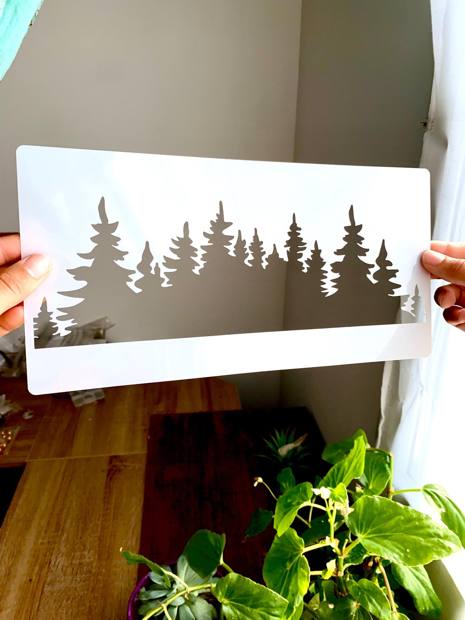 6 Piece Forest and Trees Stencil Set. 30cm Forest Stencil. Tree Stencil ...