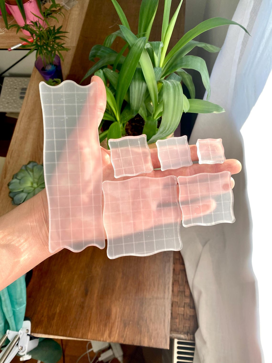 6 PIECE Set of Acrylic Stamping Blocks. Blocks for Silicone Stamps ...