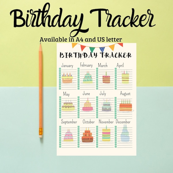 Family Birthday Tracker - Etsy