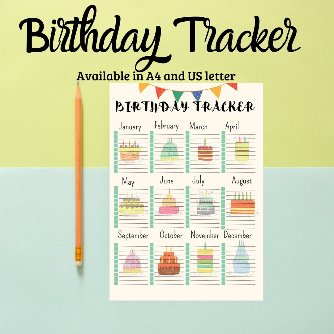 Birthday Tracker, Birthday Book, Birthdays Calendar, All Together so ...