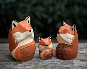 Wooden Fox Wood Carving - Etsy