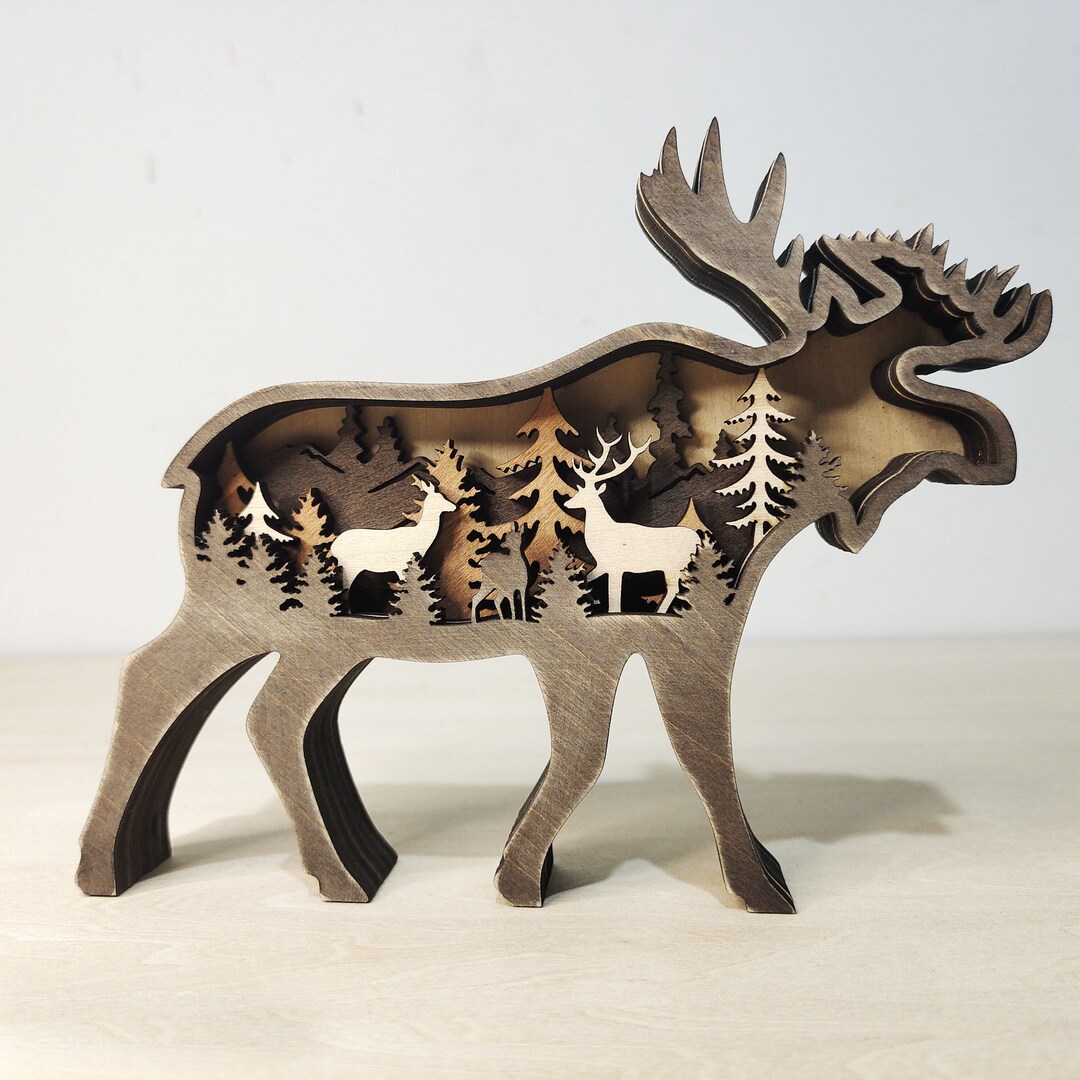 Personalised Custom 3D Wooden Moose Decorwooden Bearwooden - Etsy