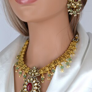 Traditional Apala Polish Lord Laxmi Necklace Set/indian Jewelry Set ...