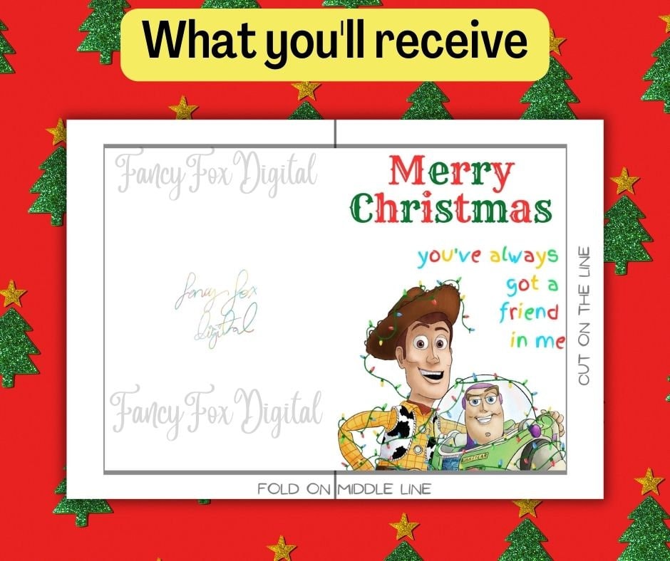 Printable Christmas Card for Kids Toy Story Christmas Card - Etsy
