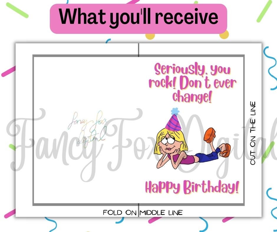 Printable Lizzie Mcguire Birthday Card lizzie Mcguire - Etsy