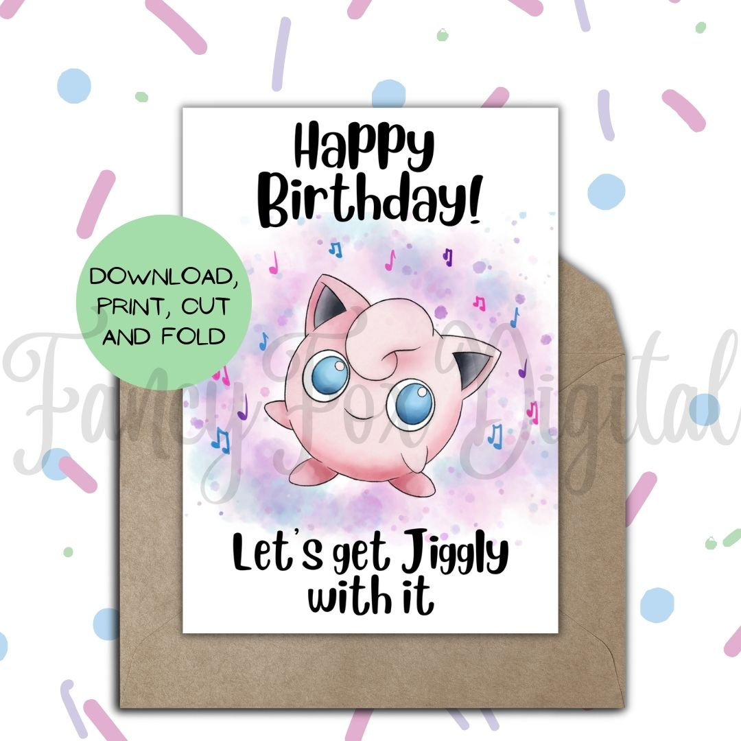 Birthday Card Printable Jigglypuff Pokemon Card Birthday Pokemon ...