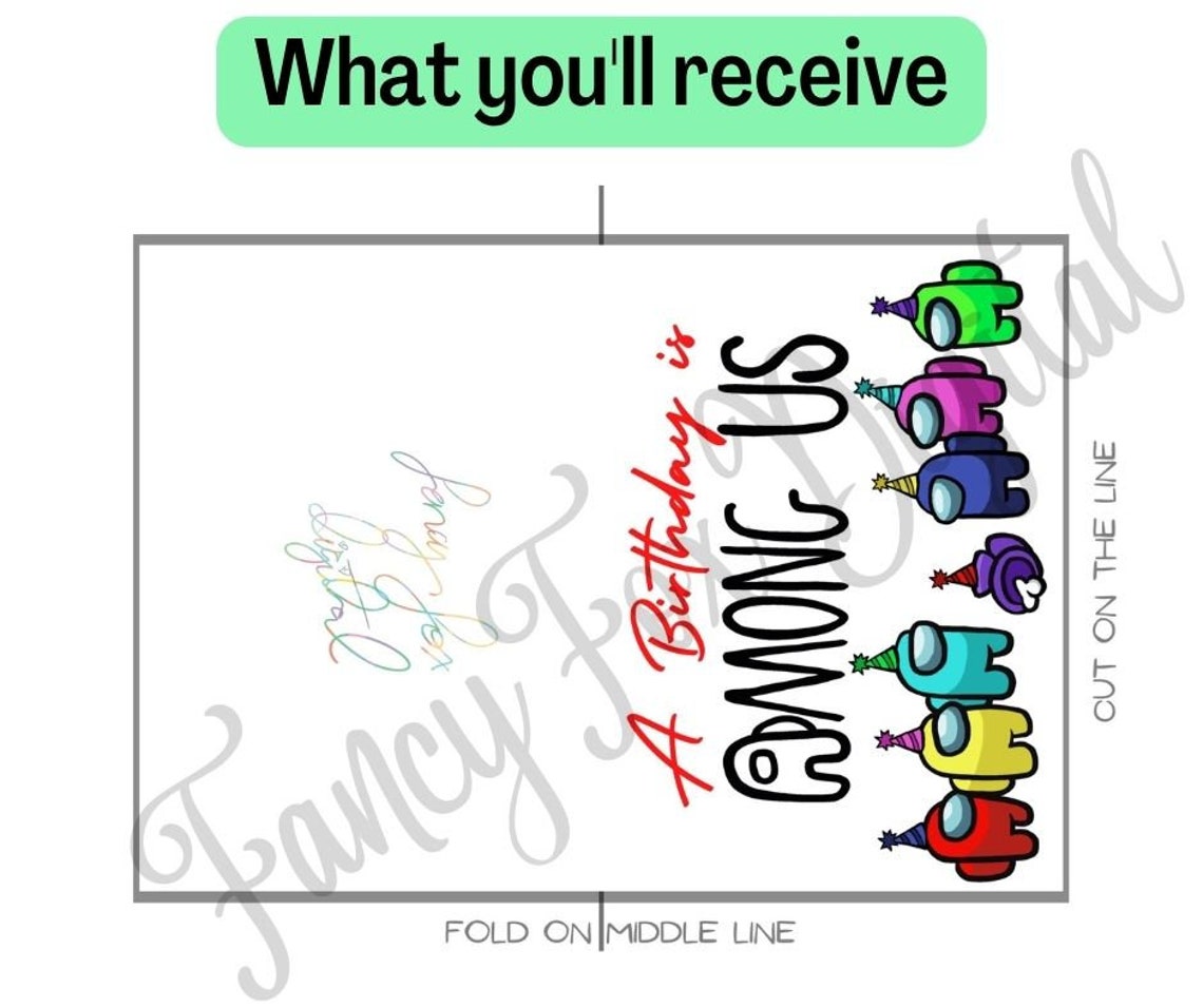 Among Us Birthday Card Birthday Card Printable Birthday - Etsy