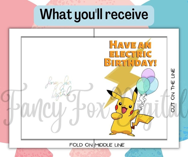 Birthday Card Printable Pikachu Pokemon Card Pokemon Pikachu Birthday ...