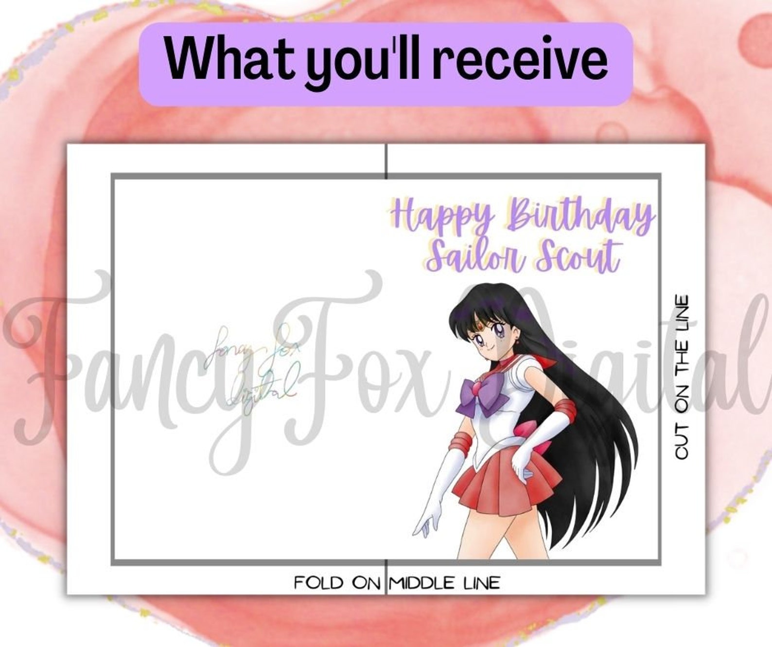 Sailor Mars Printable Birthday Card Sailor Mars Printable - Etsy