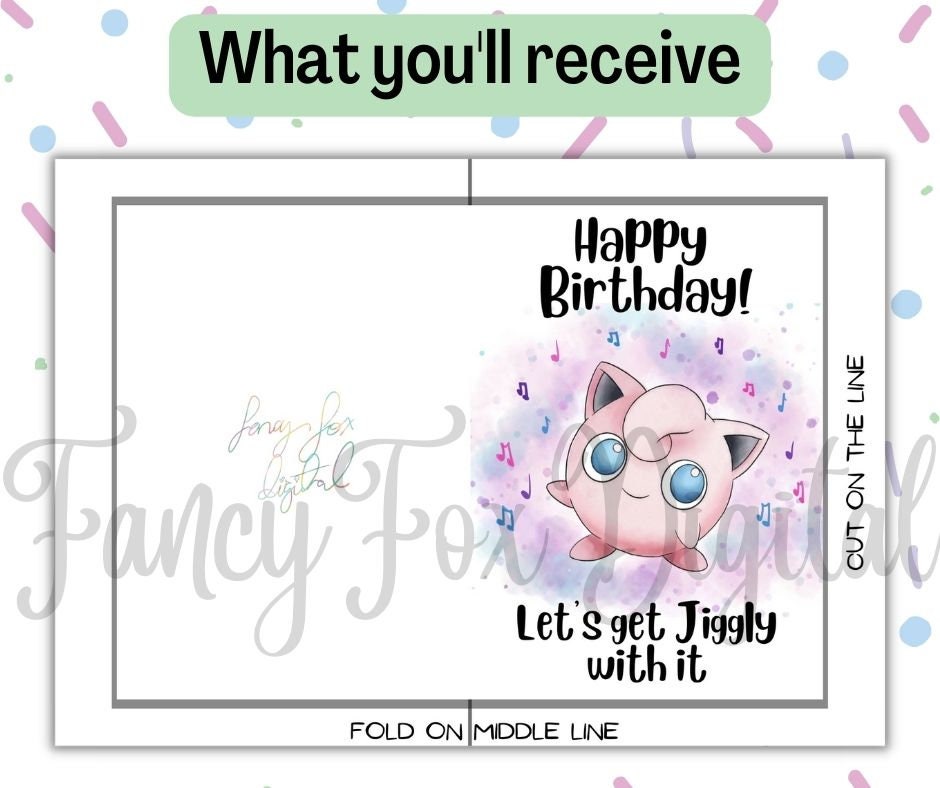 Birthday Card Printable Jigglypuff Pokemon Card Birthday Pokemon ...