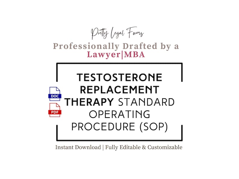 TRT Injections SOP Template | Testosterone Replacement Therapy Protocol ...