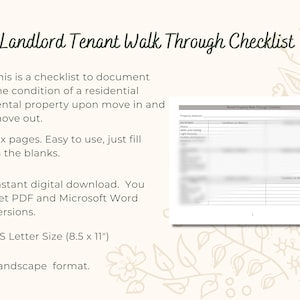 Landlord Tenant Walkthrough Checklist, Property Inspection Checklist ...