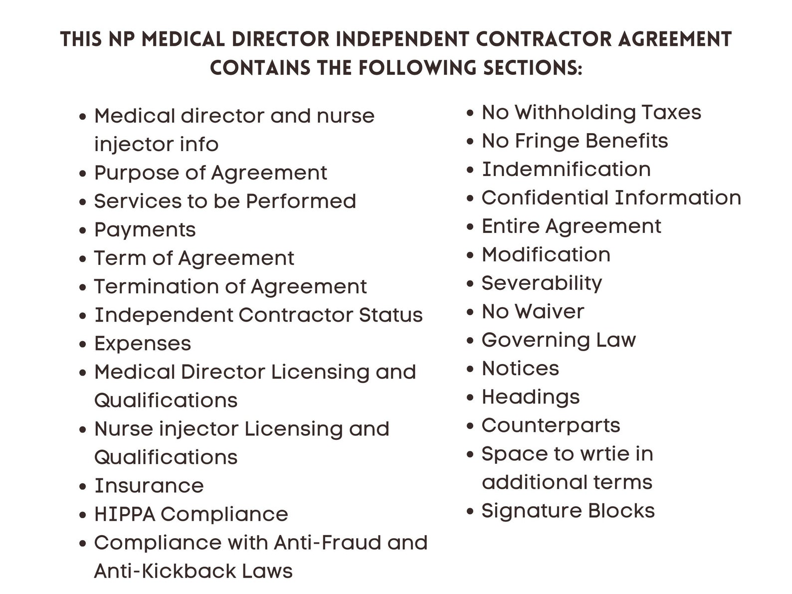 Nurse Practitioner Medical Director Contract NP Medical Director ...
