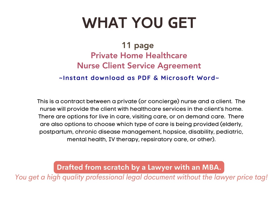 Concierge Nurse Contract Template Private Home Healthcare Nurse Client ...