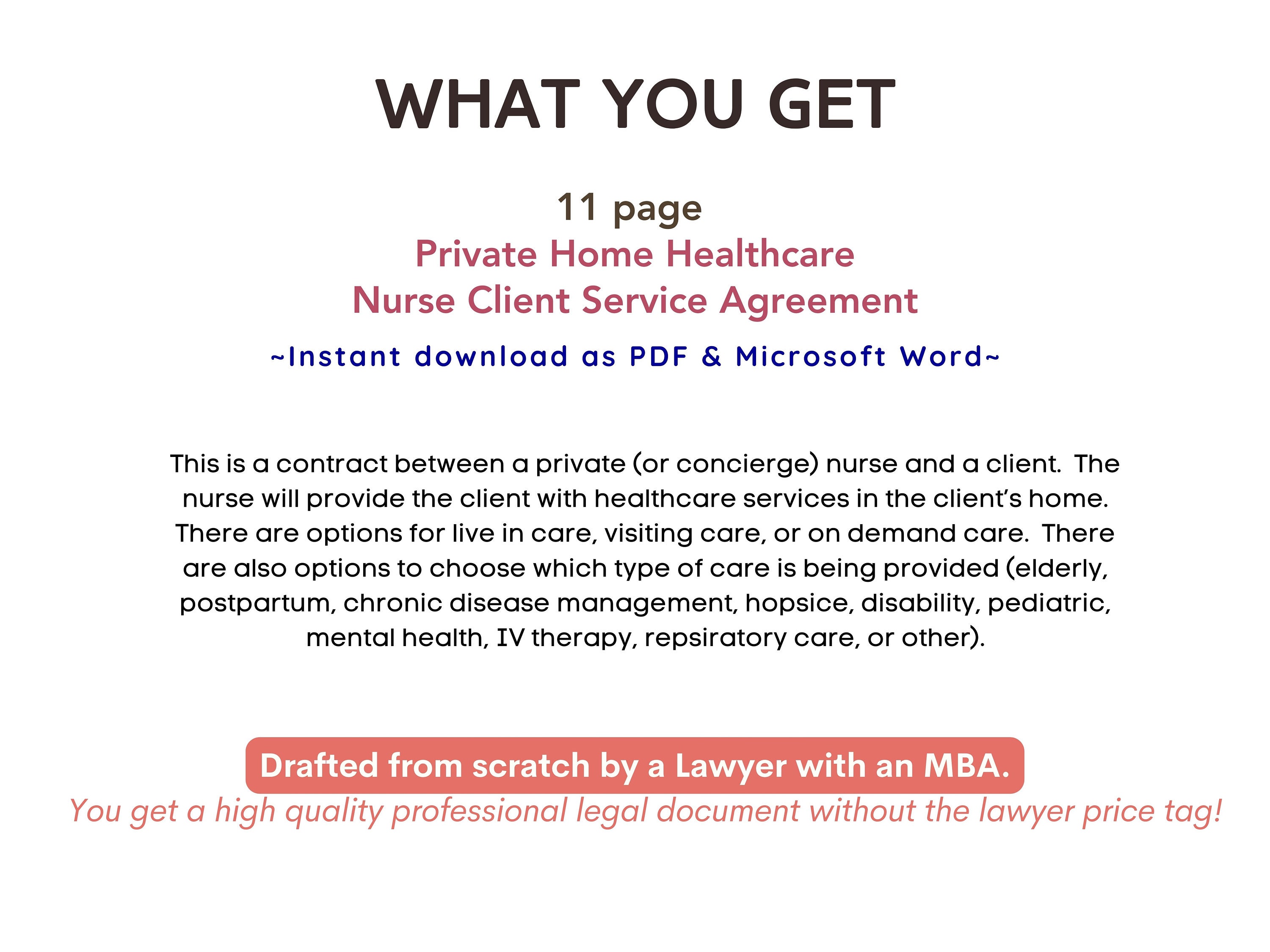 Concierge Nurse Contract Template Private Home Healthcare Nurse Client ...