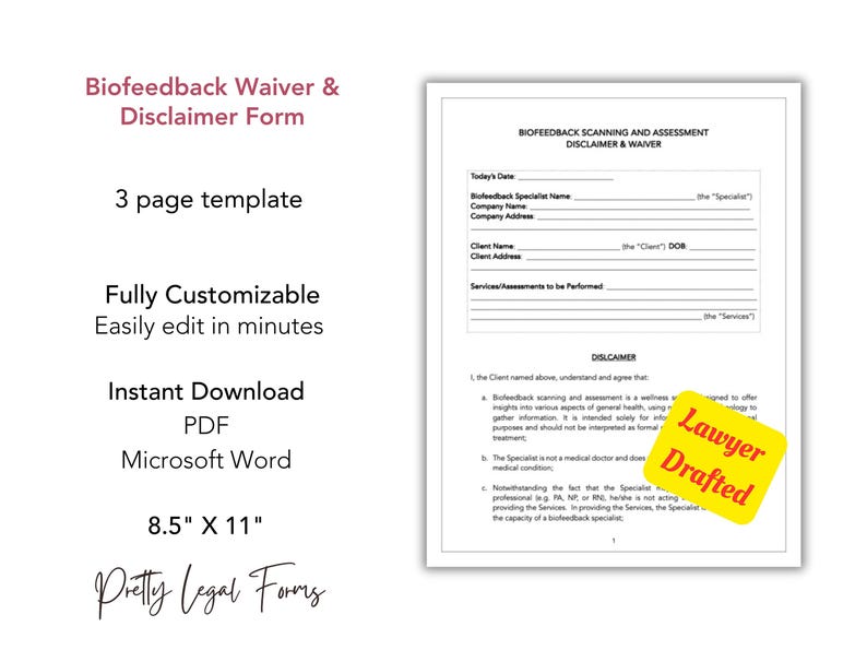 Biofeedback Waiver Bioenergetic Testing Disclaimer Holistic Health ...