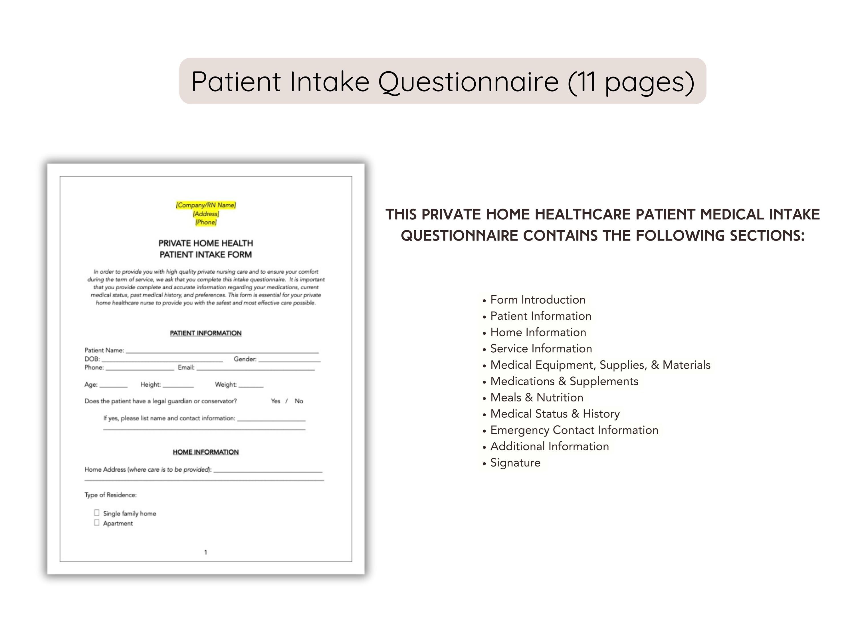 Private Nurse Home Health Legal Forms Bundle RN Contract Home ...