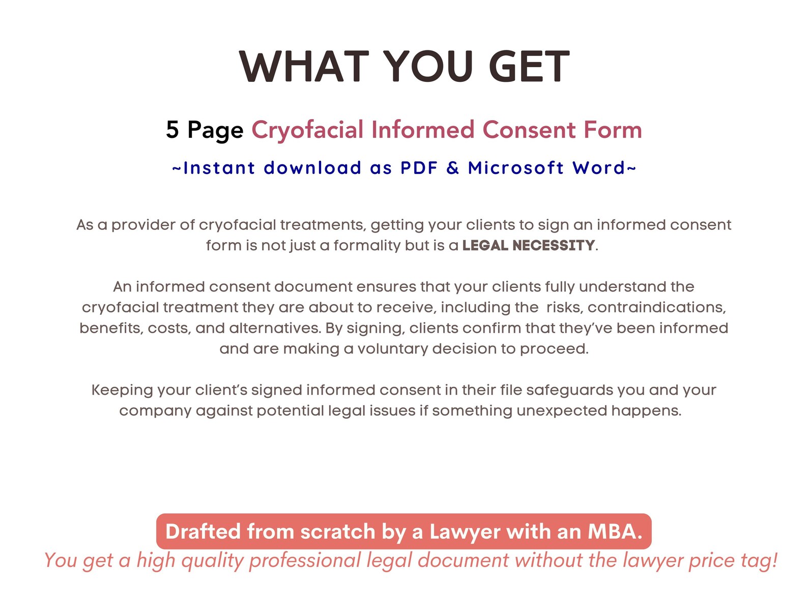 Cryofacial Consent Form Esthetician Facial Informed Consent Template ...