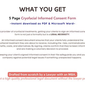 Cryofacial Consent Form Esthetician Facial Informed Consent Template ...