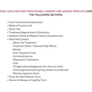 Fat Dissolving Shots Client Intake Forms PCDC Lipolysis Injections ...