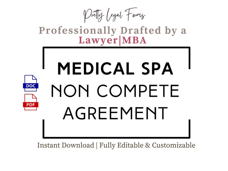 Medical Spa Non Compete Agreement Contract Template Med Spa Non ...