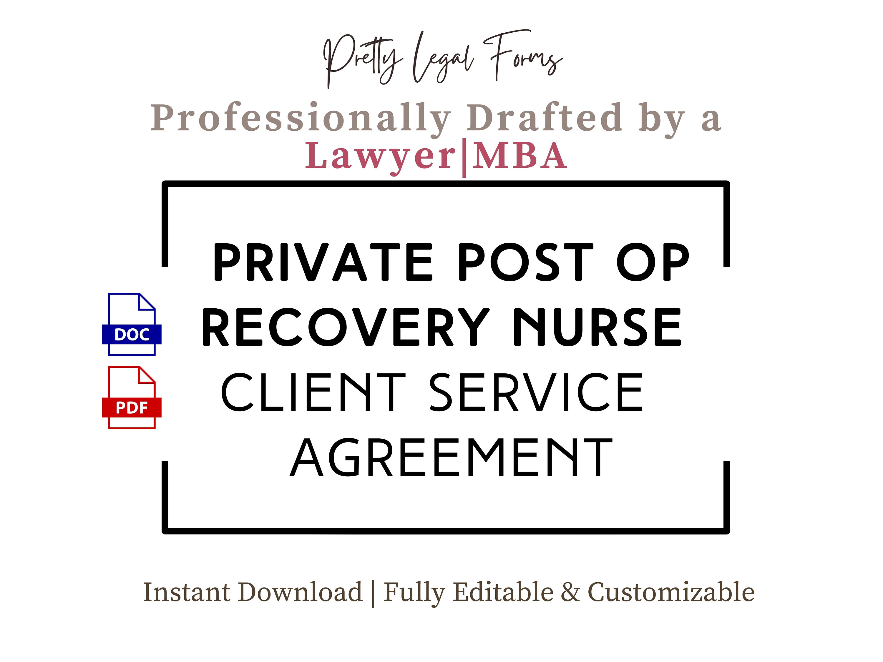 Post Op Recovery Nurse Client Service Agreement, Post Surgery RN ...