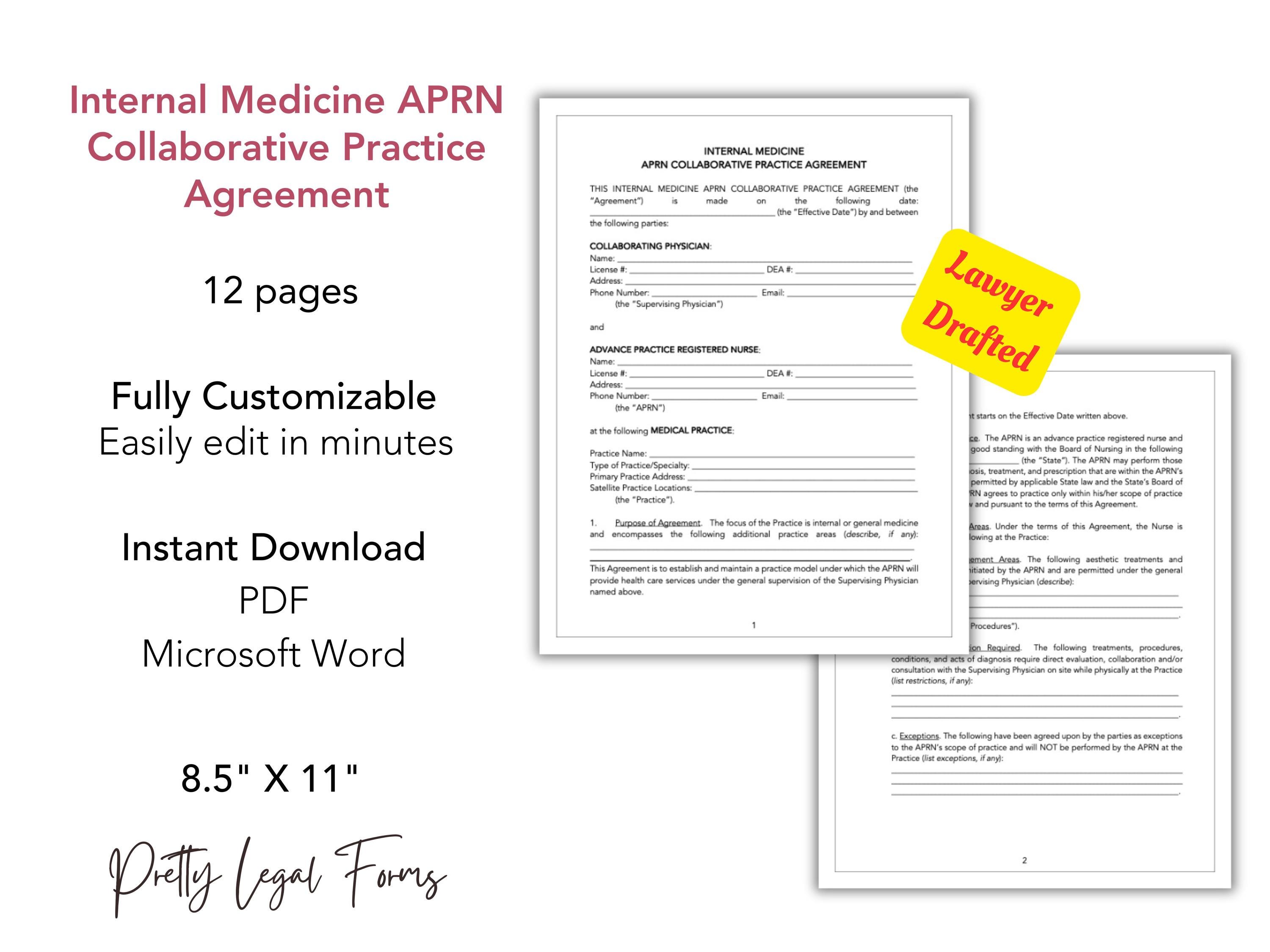 Internal Medicine APRN Collaborative Practice Agreement, NP ...