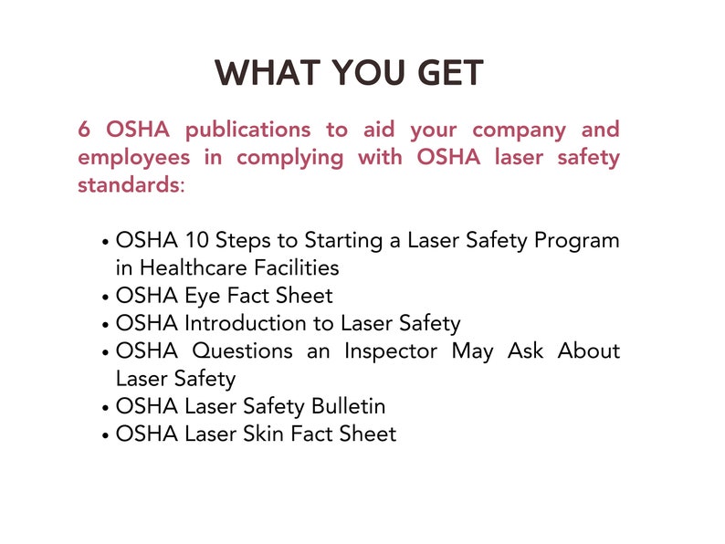Laser Safety Program Template OSHA Compliance Medical Spa Safety Policy ...