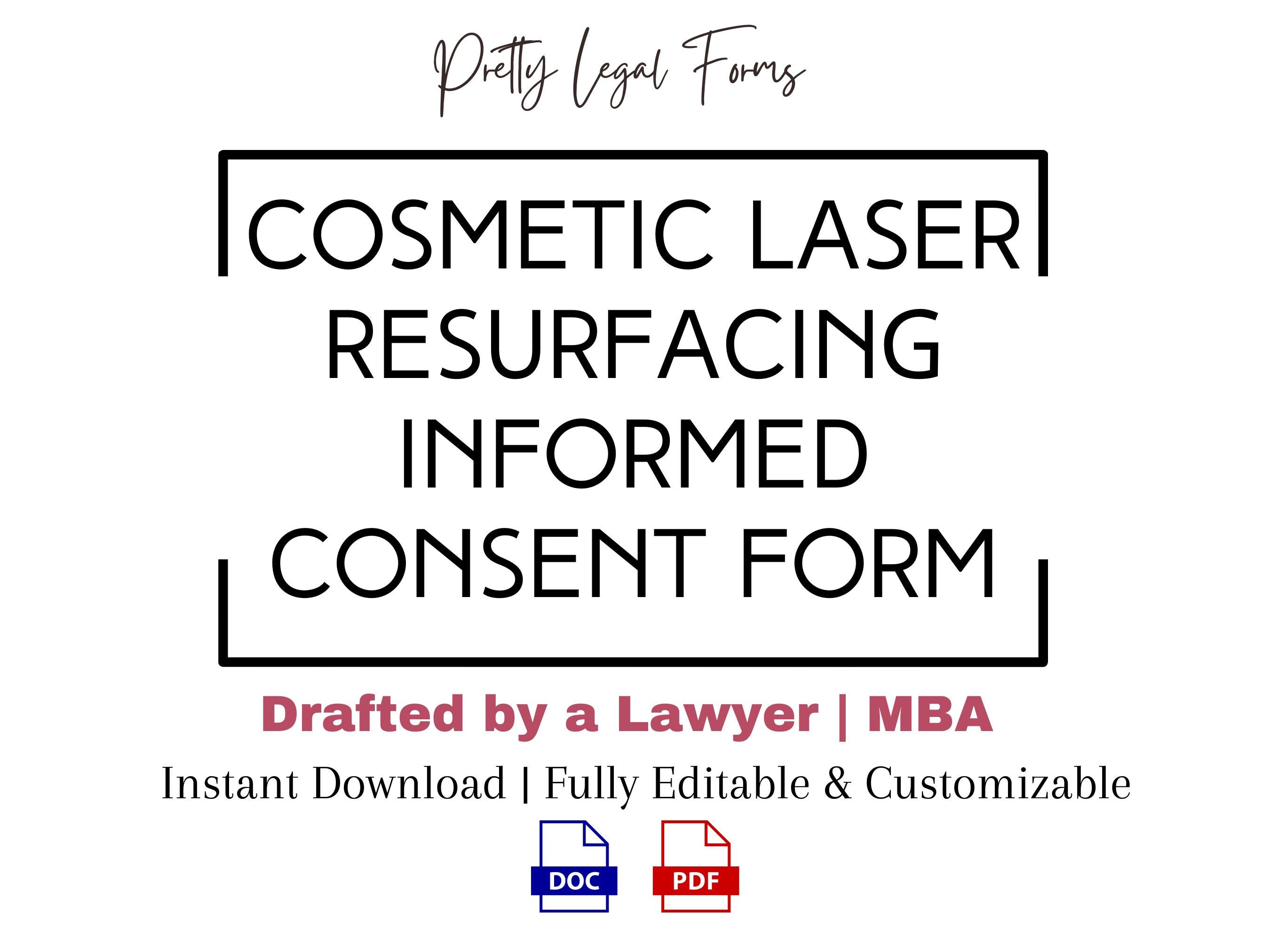 Cosmetic Laser Consent Form, Laser Resurfacing Informed Consent, Laser ...