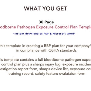 Bloodborne Pathogen Exposure Control Plan OSHA Compliance Medical Spa ...