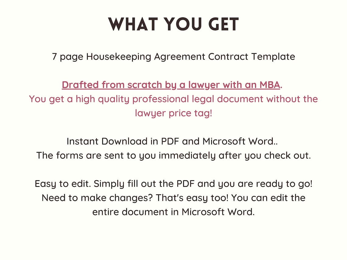 Housekeeping Contract Template | Cleaning Service Agreement ...