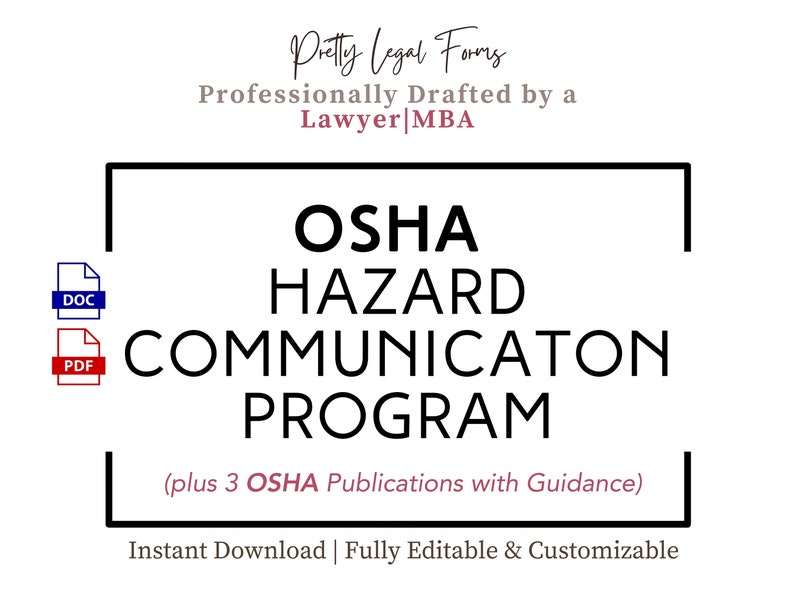 OSHA Hazard Communication Program Template Medical Spa Safety Policy ...