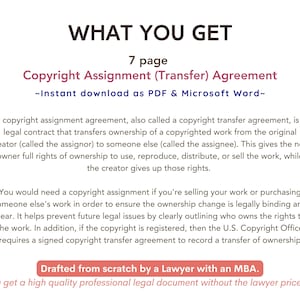Copyright Assignment Agreement Copyright Transfer Contract Template ...