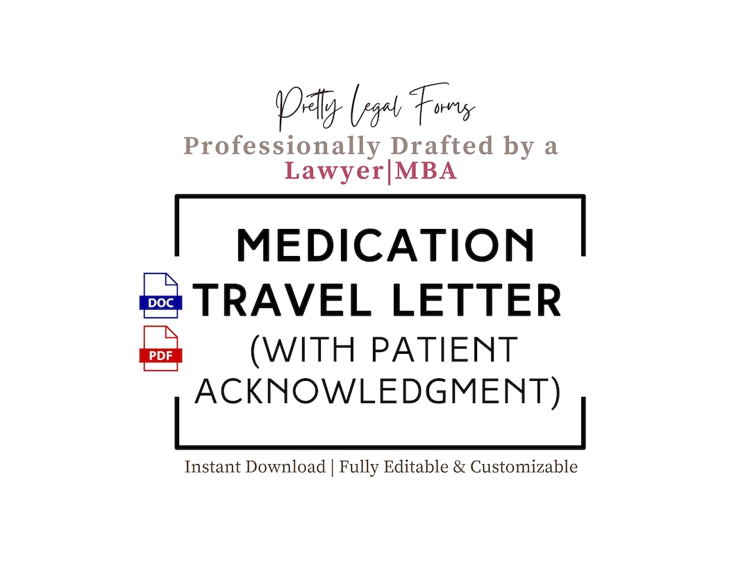 Travel Medication Verification Letter Template & Patient Risk ...