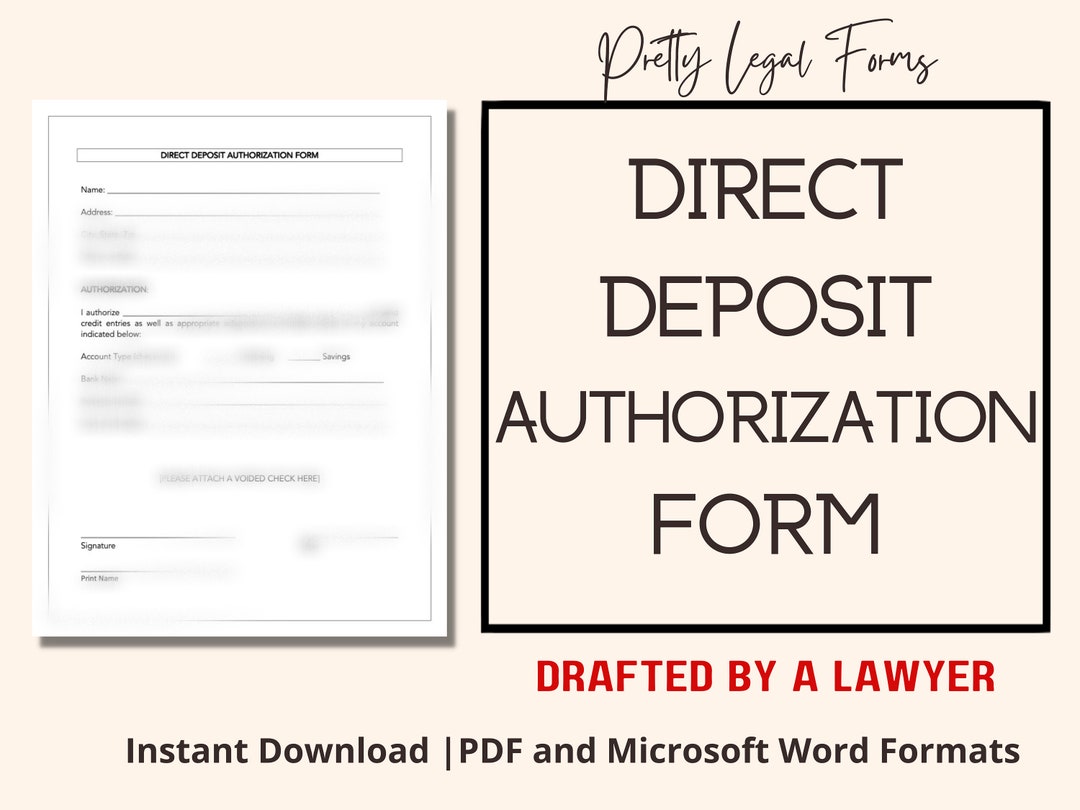 Direct Deposit Authorization Form, New Employee Forms New Hire Direct ...
