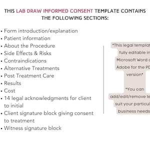 Lab Draw Consent Form Blood Work Informed Consent Template Blood Draw ...
