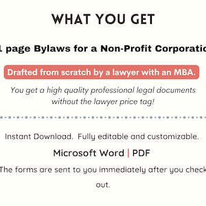 Non Profit Bylaws Template, Not for Profit Corporation Bylaws Form ...