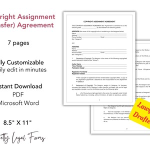 Copyright Assignment Agreement Copyright Transfer Contract Template ...
