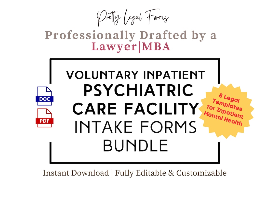Voluntary Inpatient Psychiatry Forms Bundle Mental Health Retreat ...