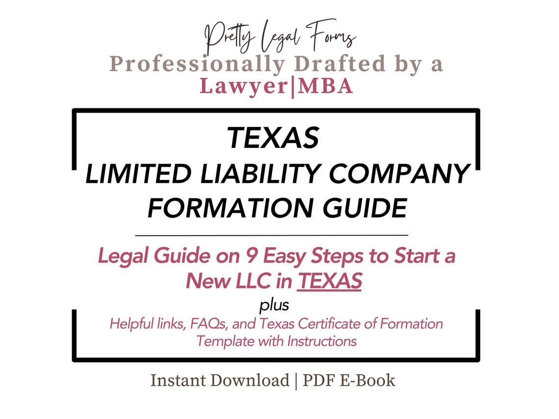 Texas LLC Formation Guide How to Start a Texas Limited Liability ...