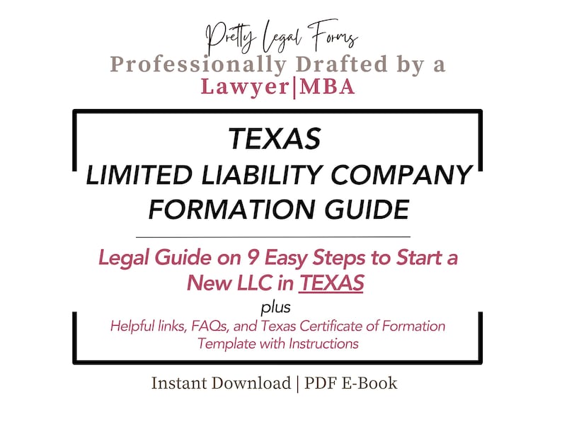 Texas LLC Formation Guide How to Start a Texas Limited Liability ...