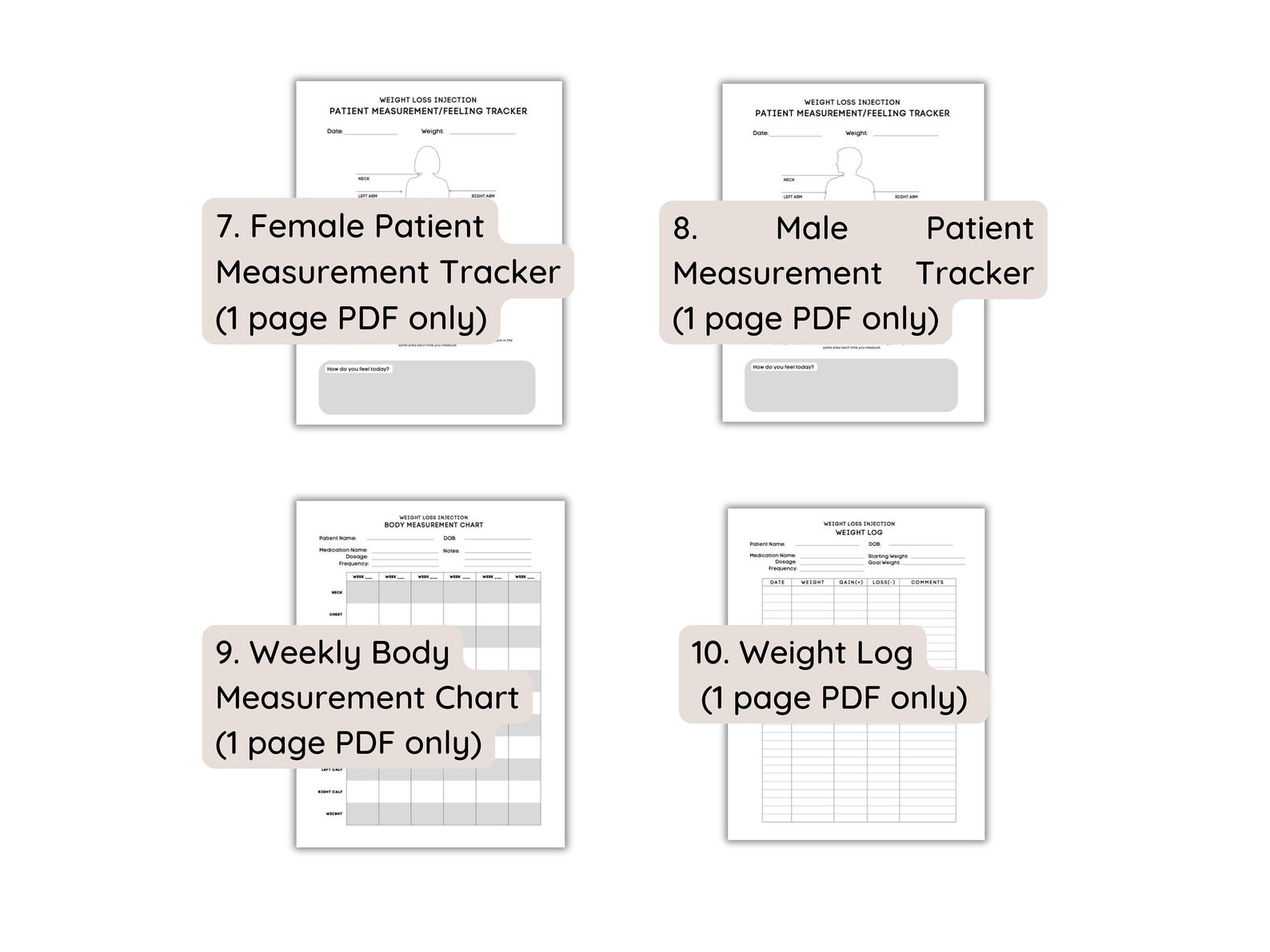 Weight Loss Injections Forms Bundle Semaglutide Templates Fat Loss ...