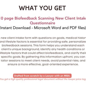 Biofeedback New Client Intake Forms Bioenergetic Testing Medical ...