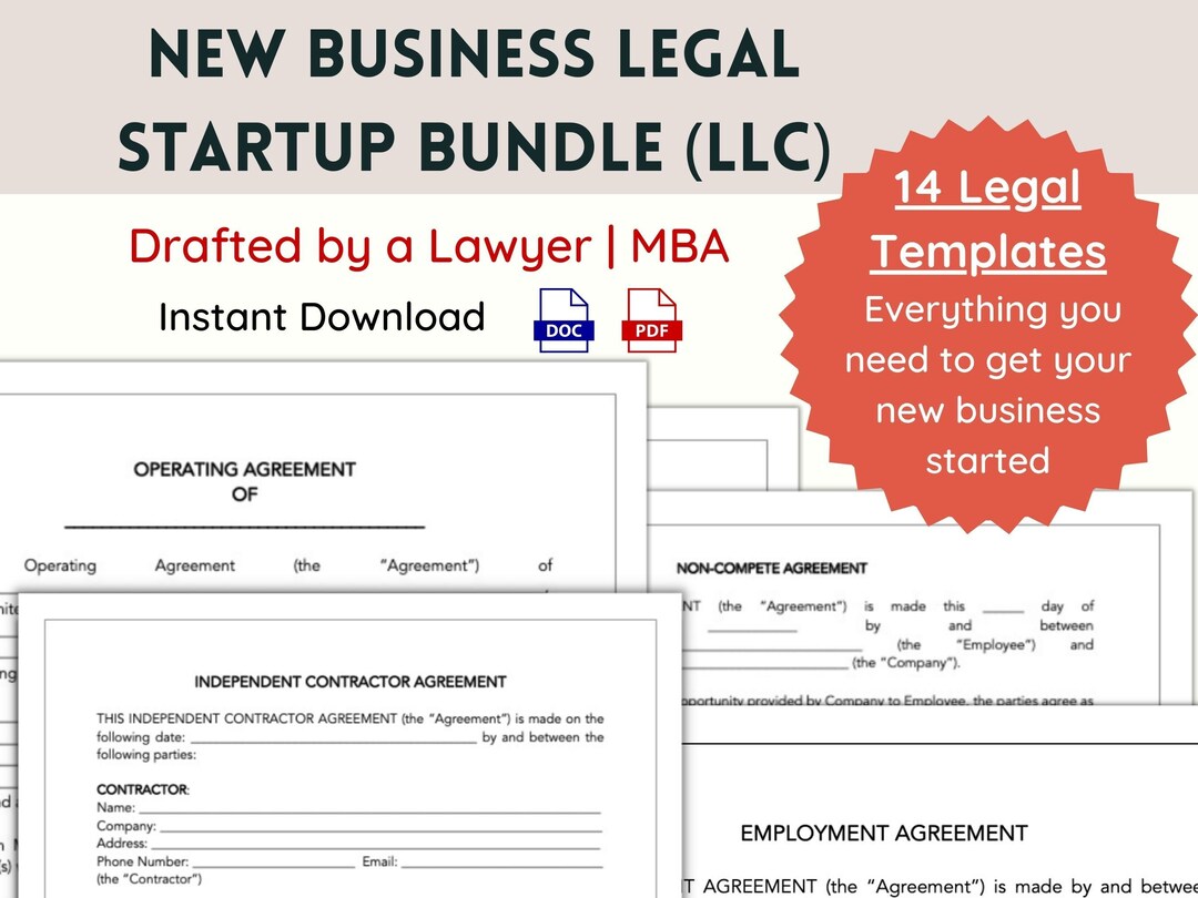 LLC Documents Template LLC Operating Agreement Contract Template BUNDLE ...