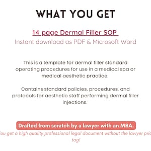 Dermal Filler SOP, Med Spa Protocol, Medical Spa Policy Standard ...