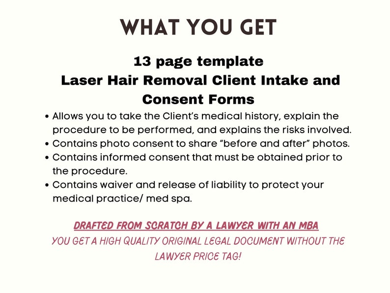 Laser Hair Removal Forms Laser Hair Removal Client Intake Form for Med ...
