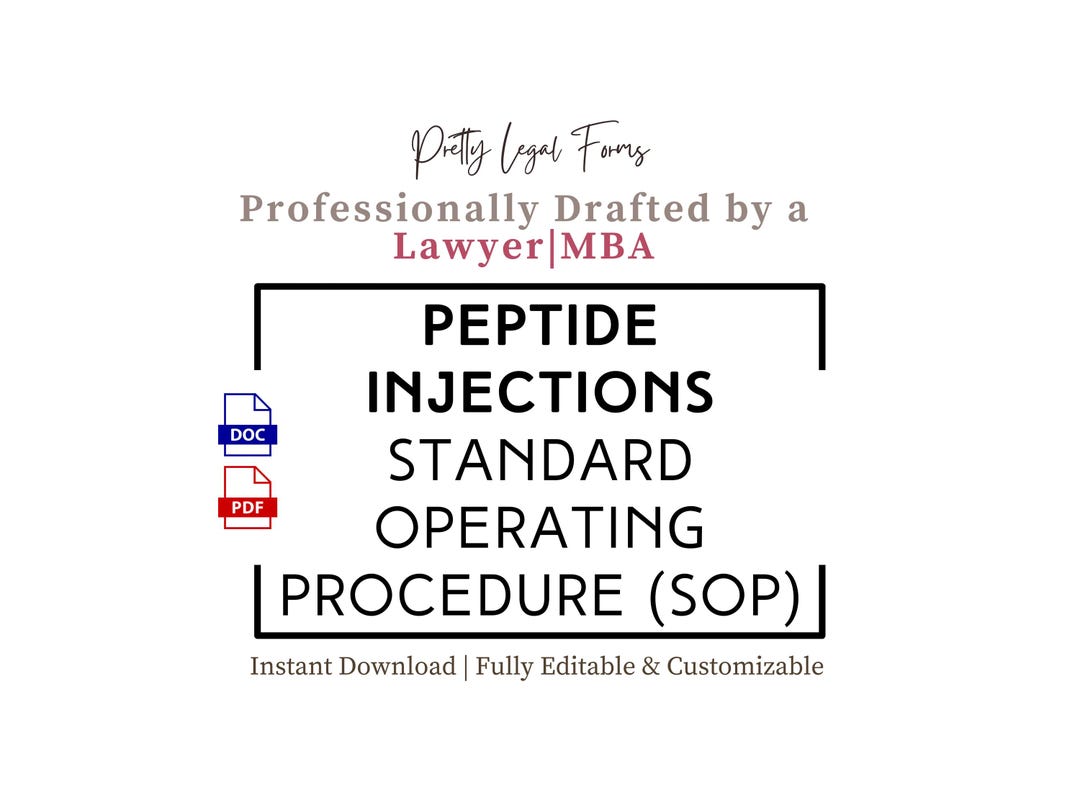Peptide Injections SOP Template, Peptide Therapy Protocol for Medical ...