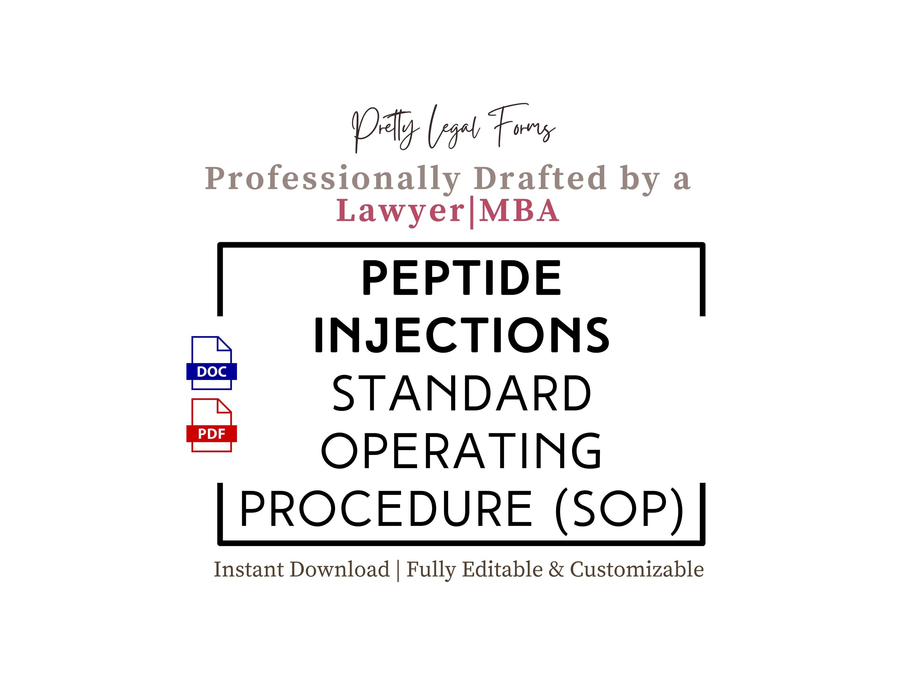 Peptide Injections SOP Template, Peptide Therapy Protocol for Medical ...