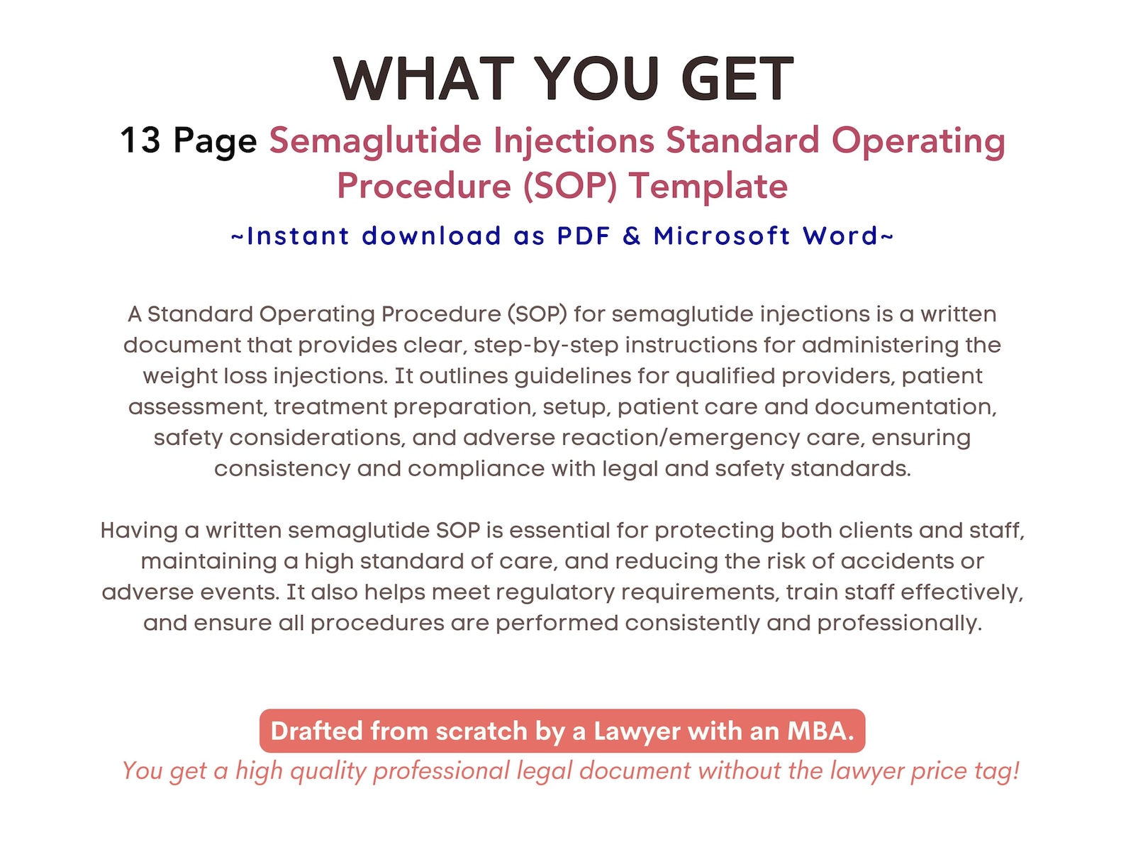 Semaglutide SOP Weight Loss Injections GLP-1 Semaglutide Protocol ...