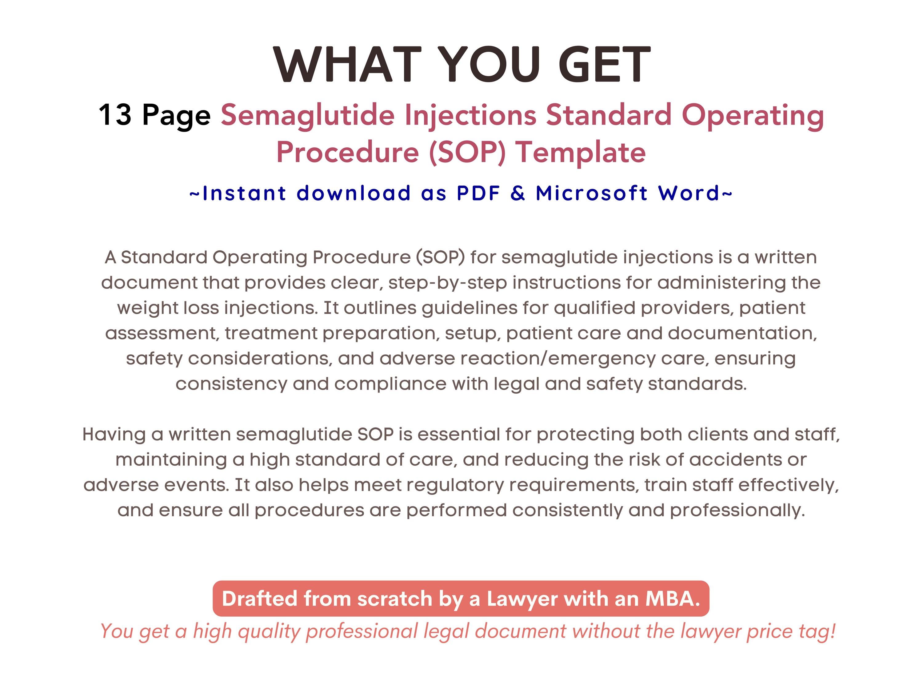 Semaglutide SOP Weight Loss Injections GLP-1 Semaglutide Protocol ...